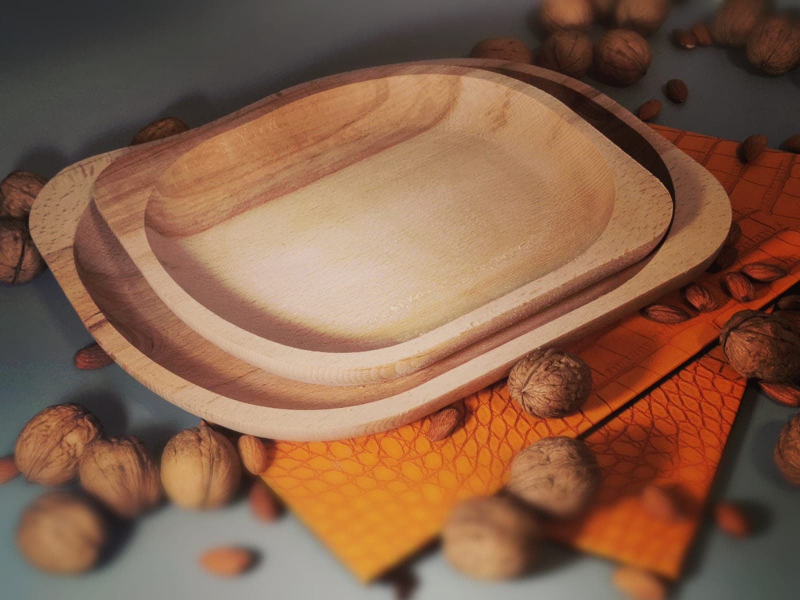 2 Pc Rhombus Shape Wooden Food Serving Tray Cocktail Tray - Etsy UK