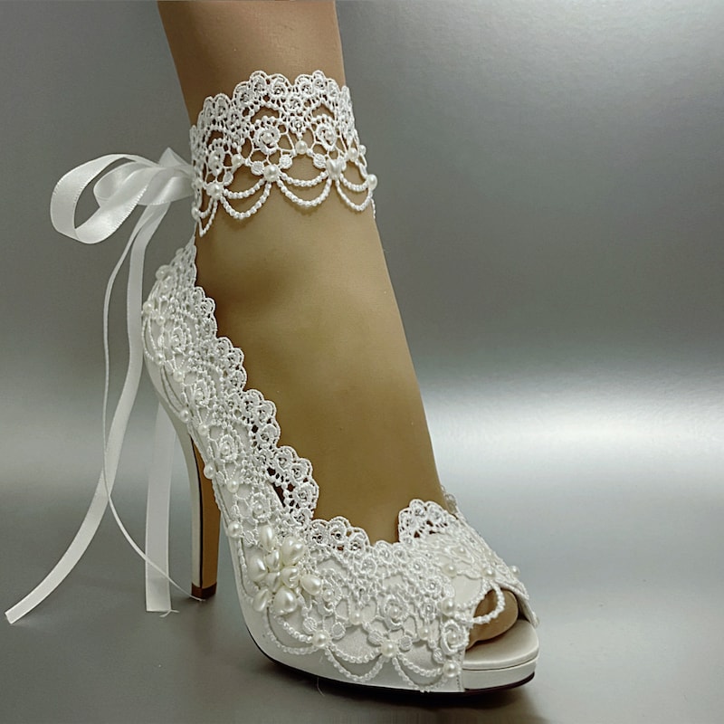 Lace Wedding Heels - Etsy