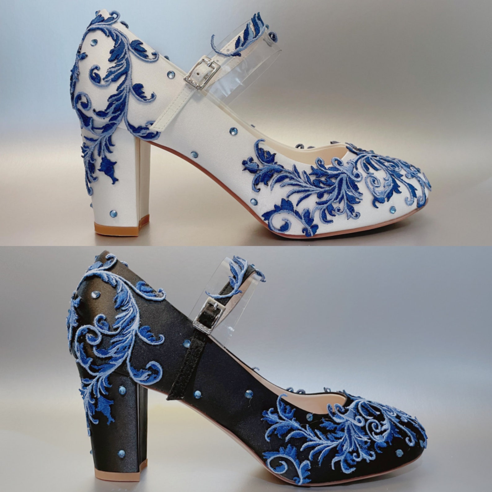 Mary Jane Ivory off White Wedding Shoe for Bride, Satin Bridal Block ...