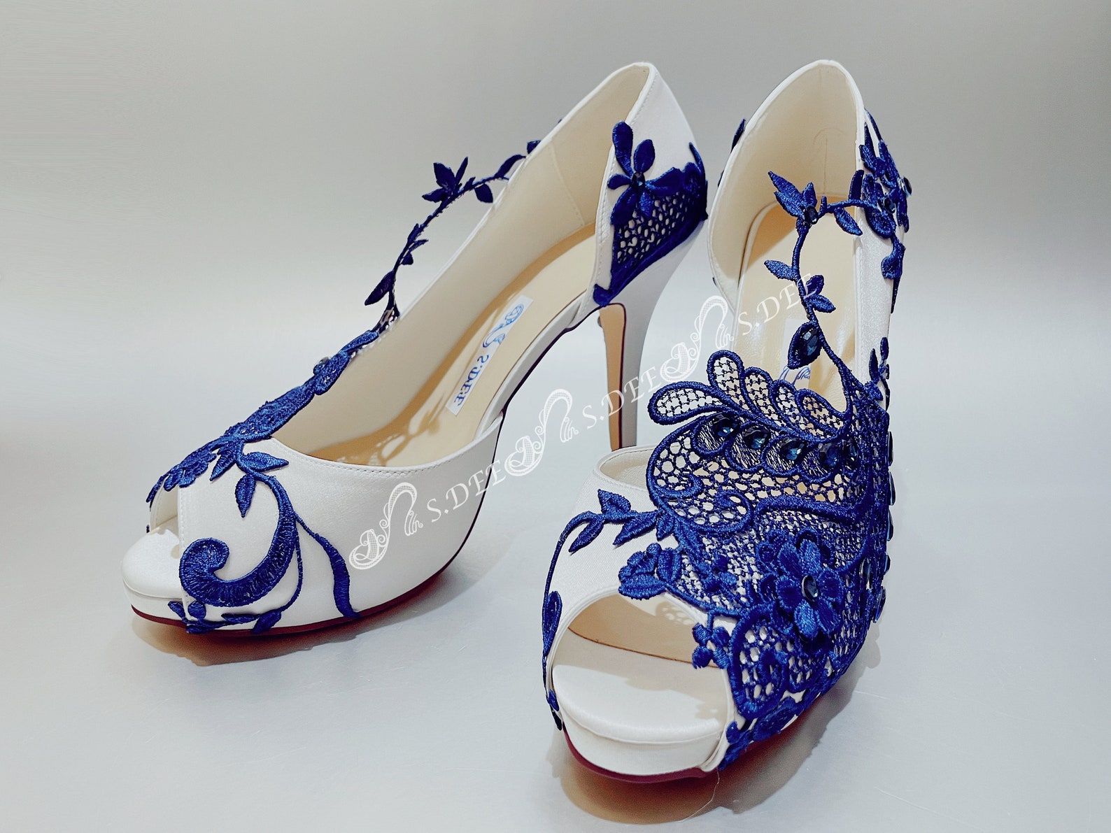 Royal Prussian Blue Wedding Shoe for Bride, Bridal Heel, Navy Midnight ...