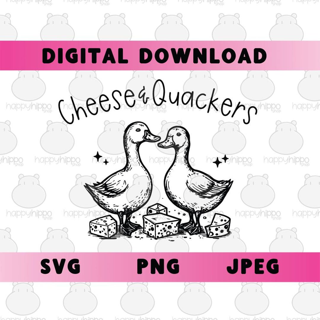 Cheese and Quackers Clipart, Ducks With Cheese SVG PNG JPG (digital ...