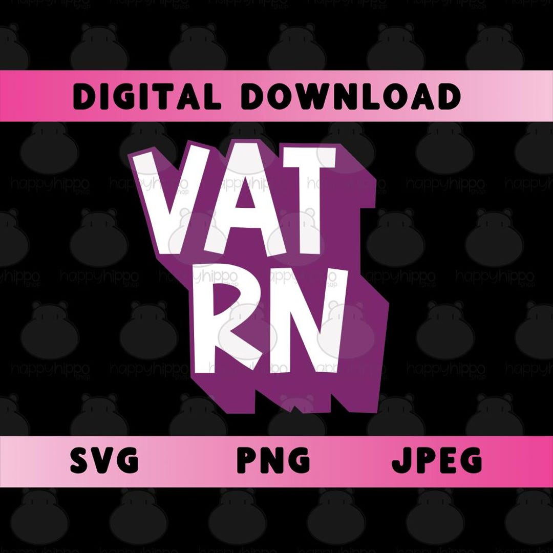 VAT RN Block Letter SVG, Png, Digital Artwork, Sublimation, Cut File ...