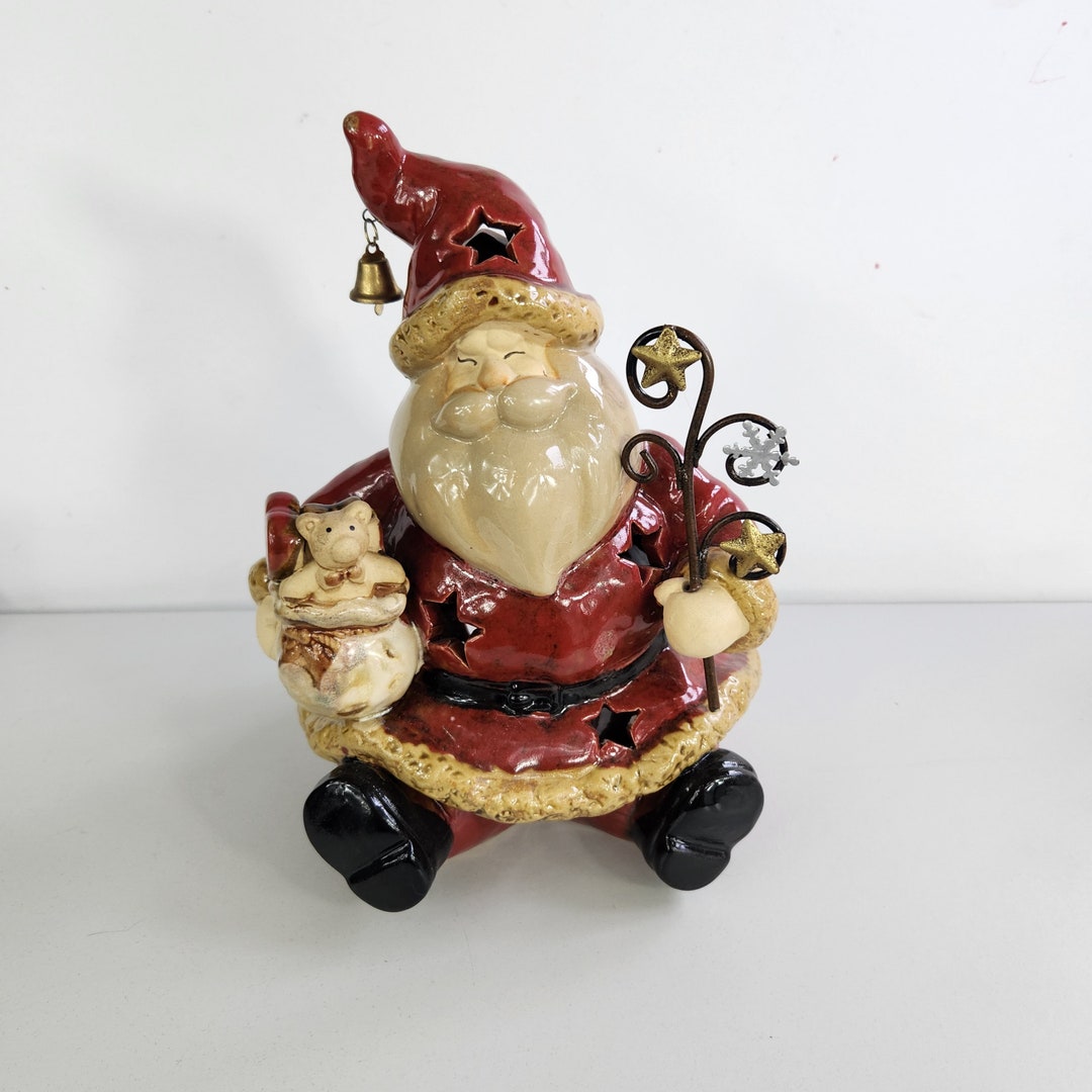 Vintage Porcelain Santa Teal Light Holder/night Light - Etsy