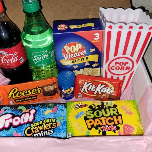 Customized and Personalized Popcorn Movie Night Gift Sets - Etsy