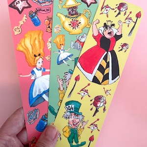 Alice in Wonderland Bookmark, Storybook Characters Book Mark Set, Mad ...
