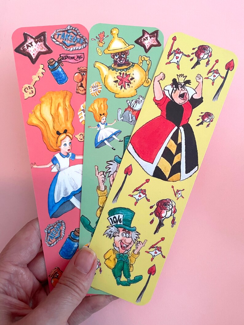 Alice in Wonderland Bookmark Storybook Characters Book Mark - Etsy
