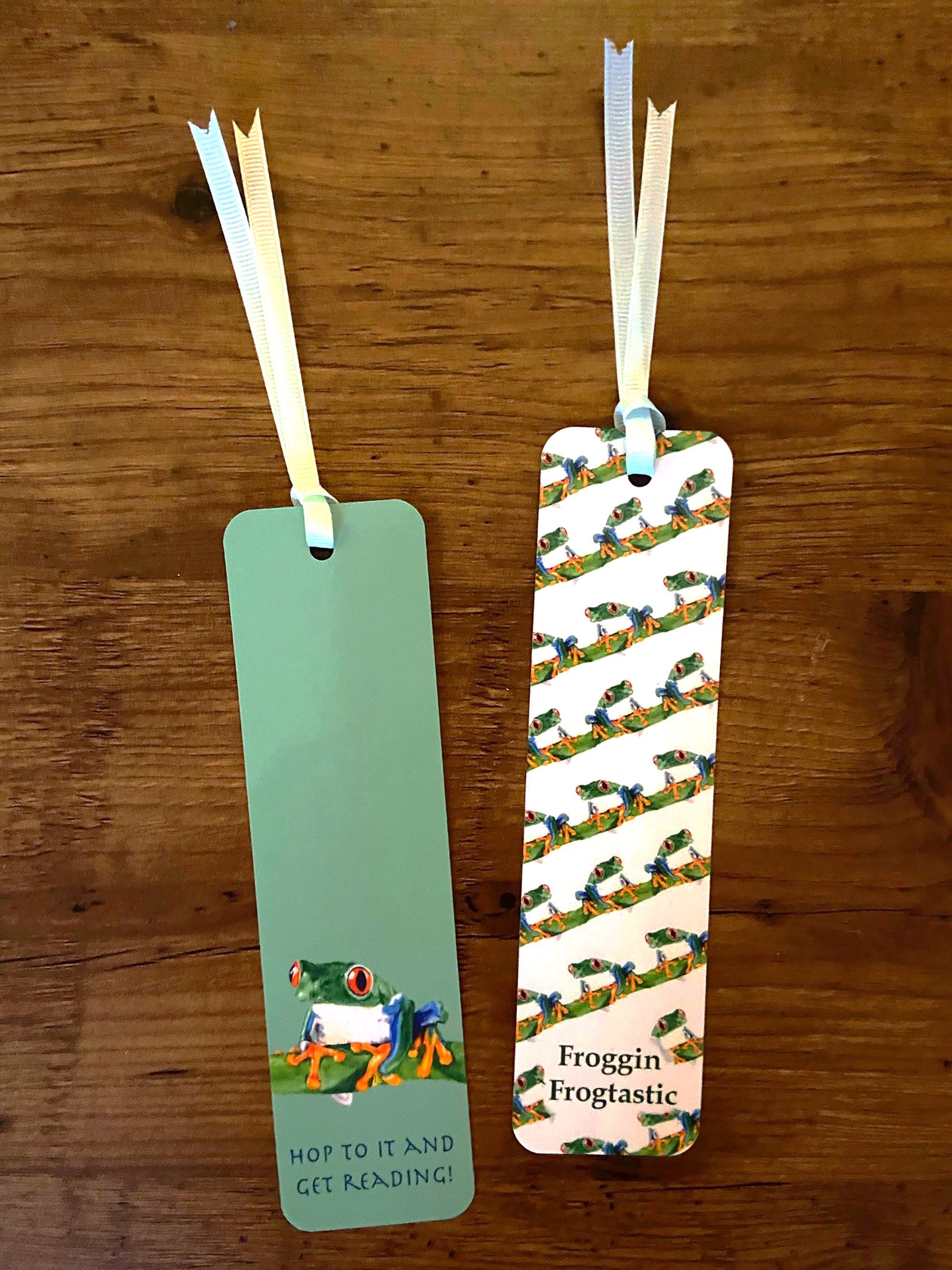 Frog Bookmark Red Eye Tree Frog Frog Bookmark With Ribbon - Etsy