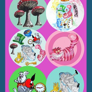 Alice in Wonderland Character Sticker Set, Gift for Children Stick on ...
