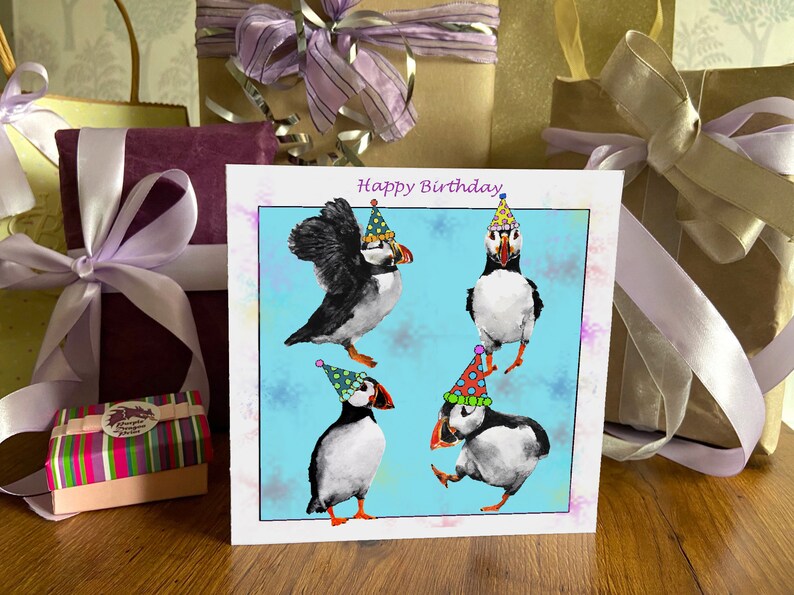 Puffin Card Puffin Birthday Card Bird Birthday Card - Etsy