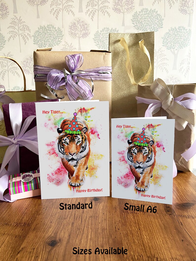 Tiger Birthday Card Tiger Cards Greeting Card With a Tiger | Etsy