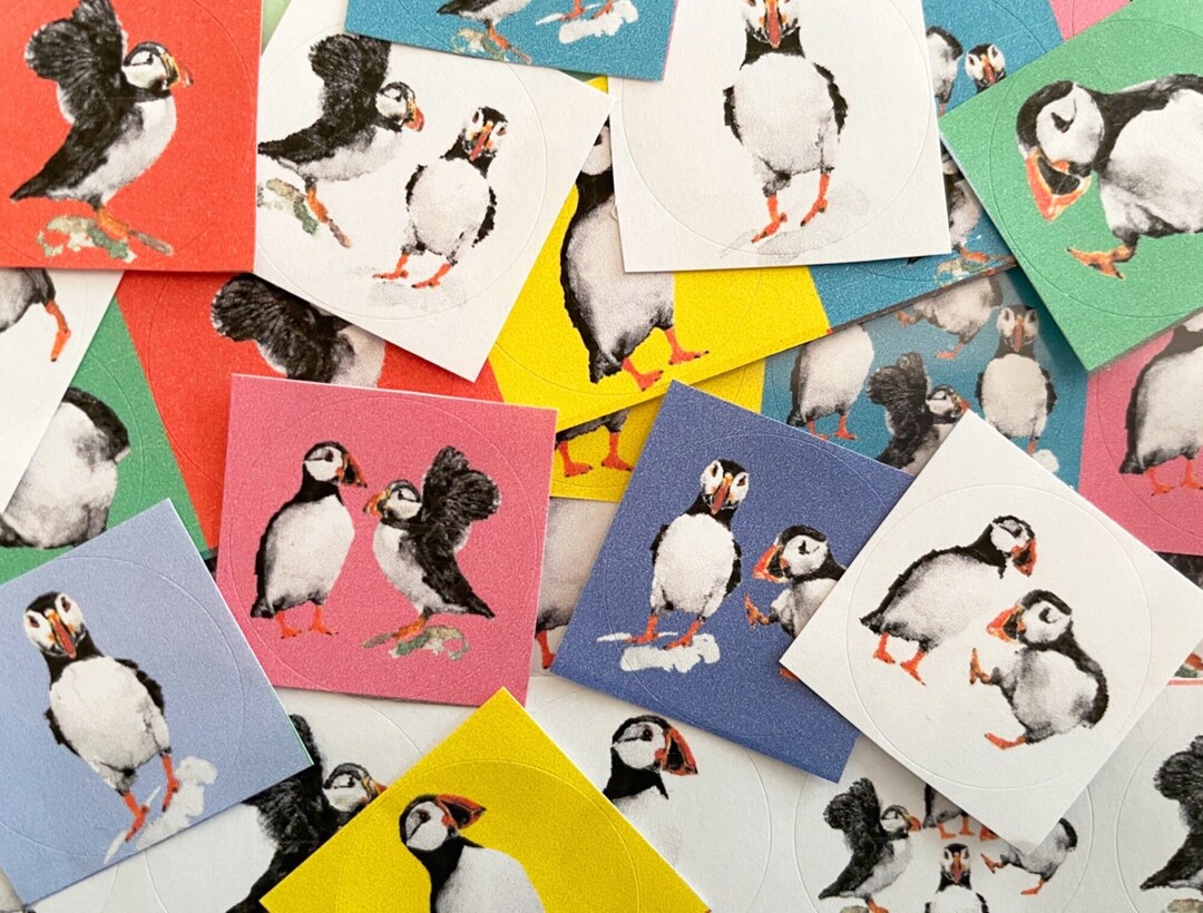 Puffin Stickers 14 Mini Bird Stickers, Journal, Crafting, Fun Sticky ...