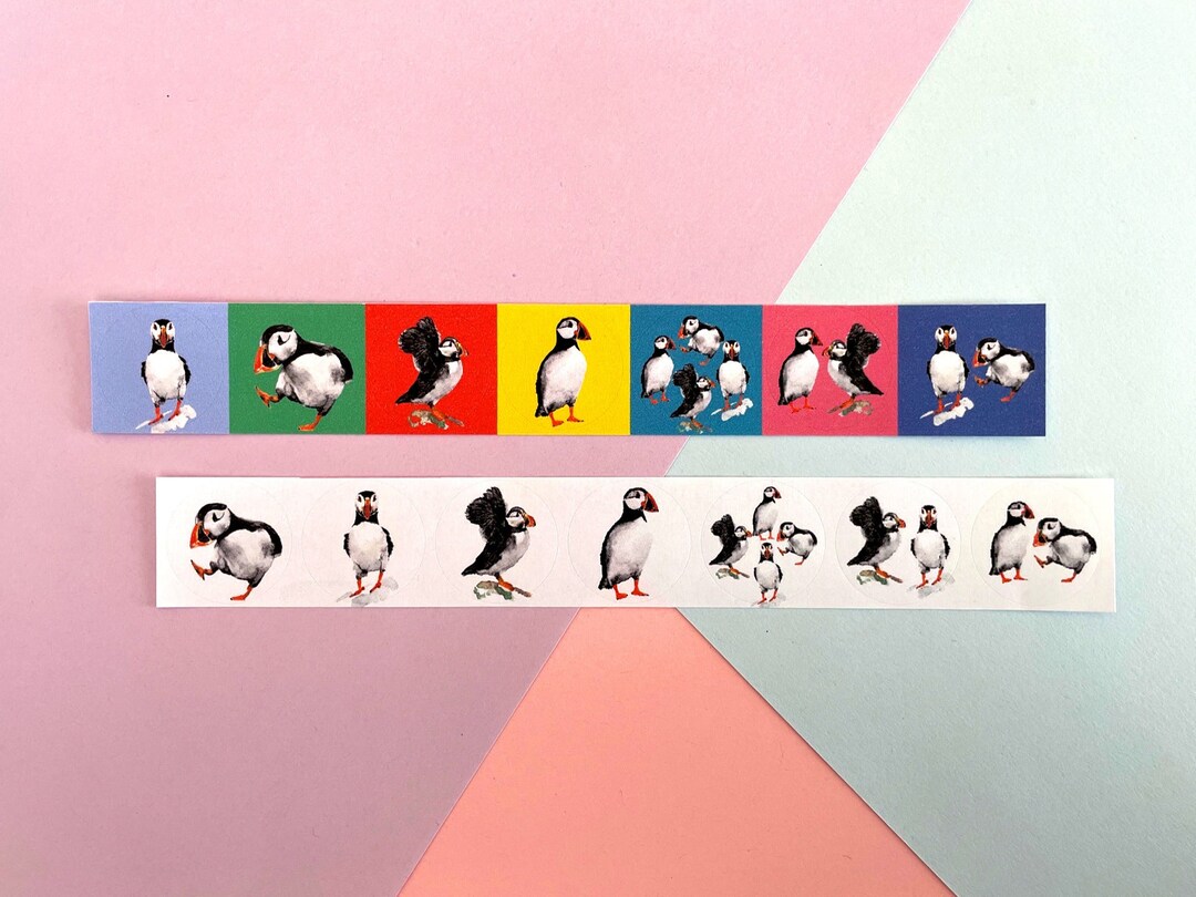 Puffin Stickers Mini Colourful Puffin Birds, Journal Diary Stickers ...