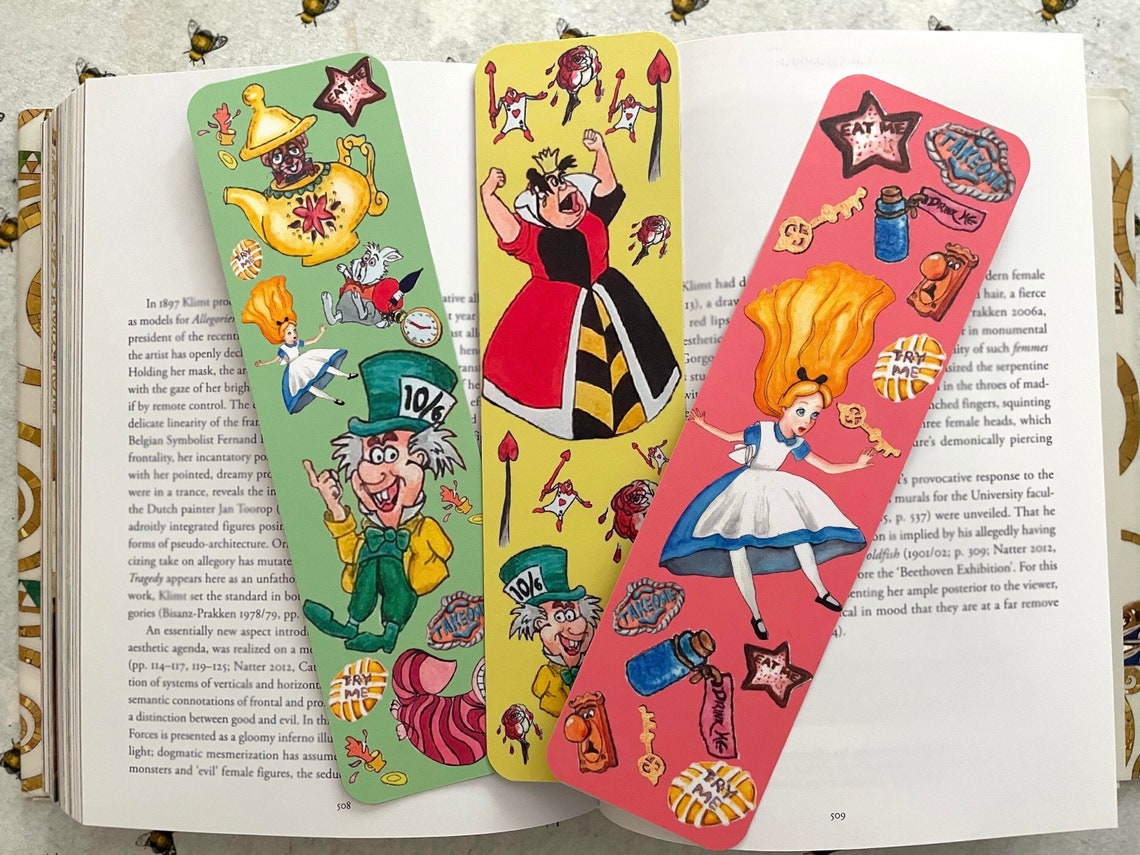 Alice in Wonderland Bookmark Storybook Characters Book Mark - Etsy