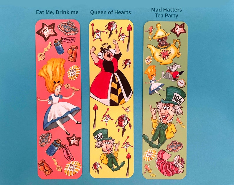 Alice in Wonderland Bookmark Storybook Characters Book Mark - Etsy