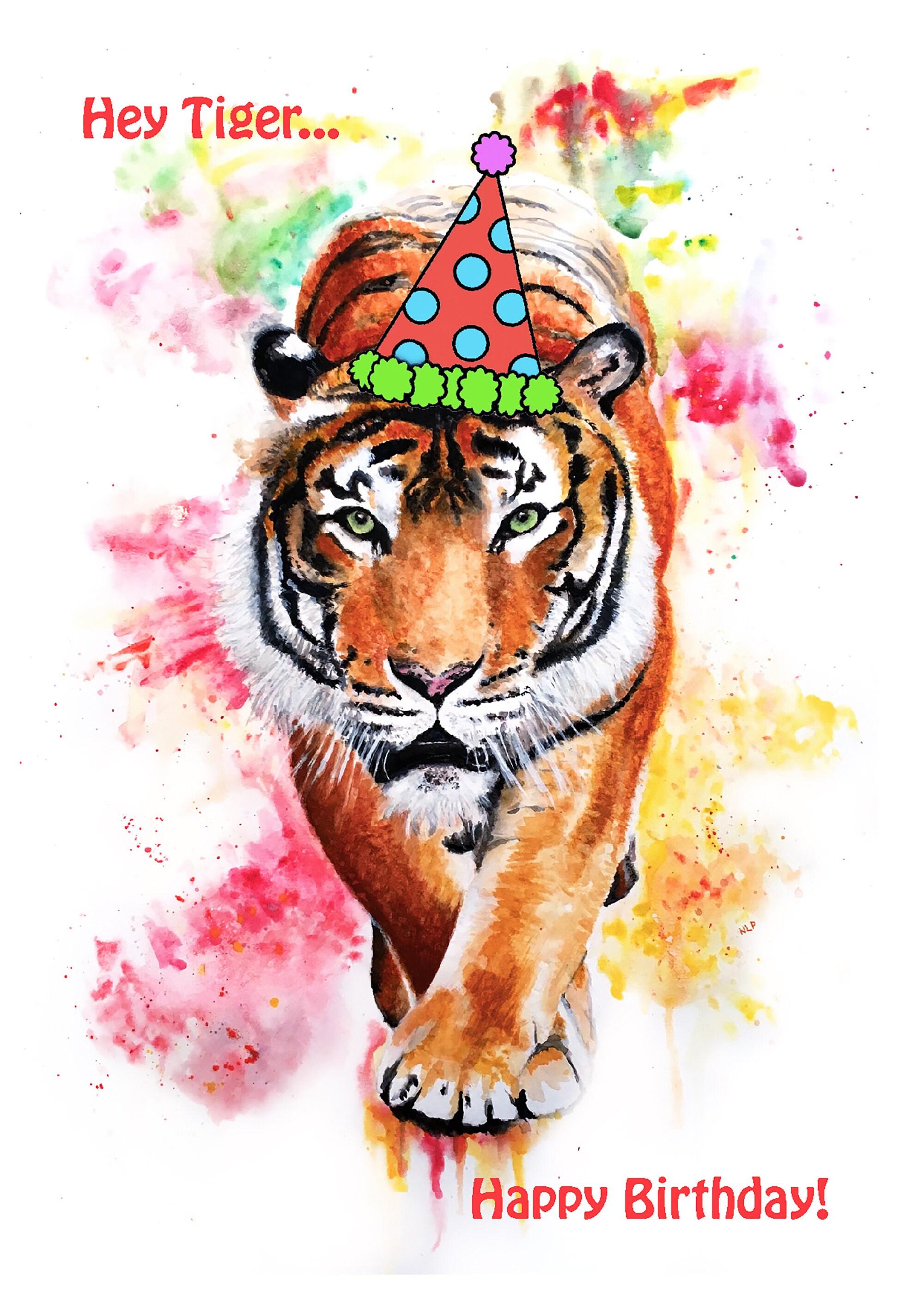 Tiger Birthday Card A5 Size Birthday Card Tiger Card - Etsy