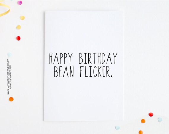 Happy Birthday Bean Flicker Gay Birthday Card | Etsy
