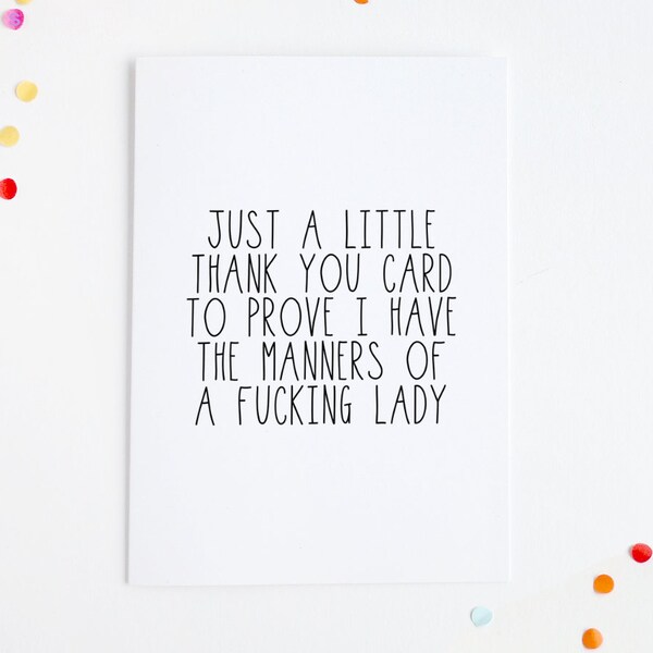 Funny Thank You Card - Etsy