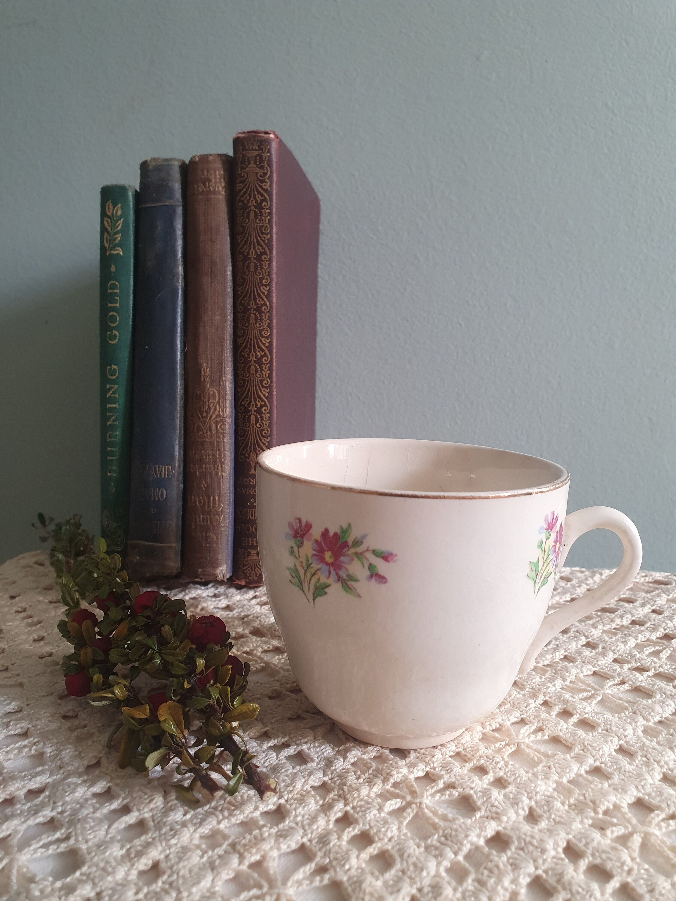Vintage Arklow Pottery Tea Cup With Pink Flowers Decor - Etsy