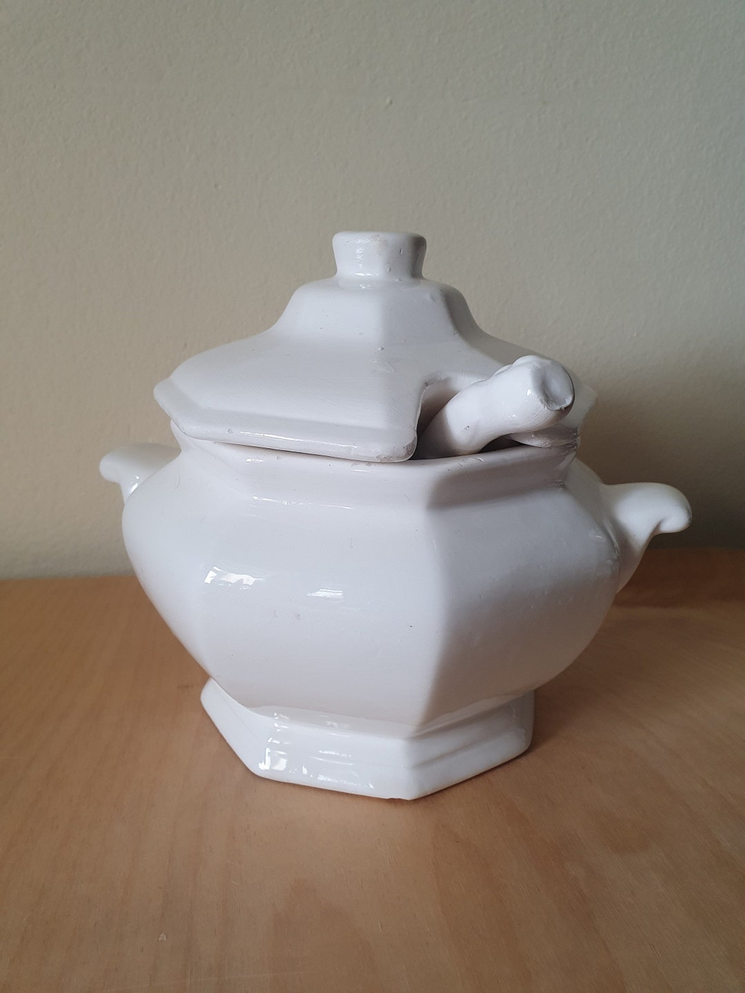 Vintage Style White Tureen With Lid and Ladle - Etsy