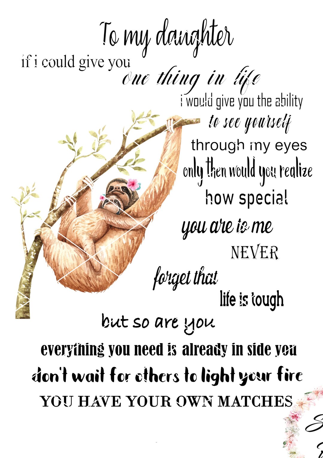 To My Daughter Sublimation/print Design - Etsy