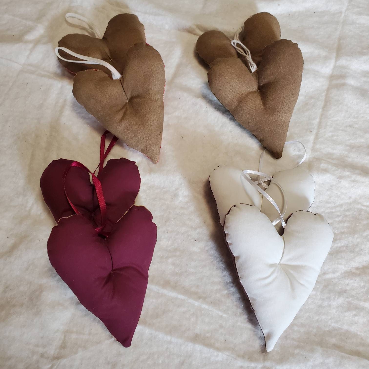 Stuffed Heart Ornaments - Etsy