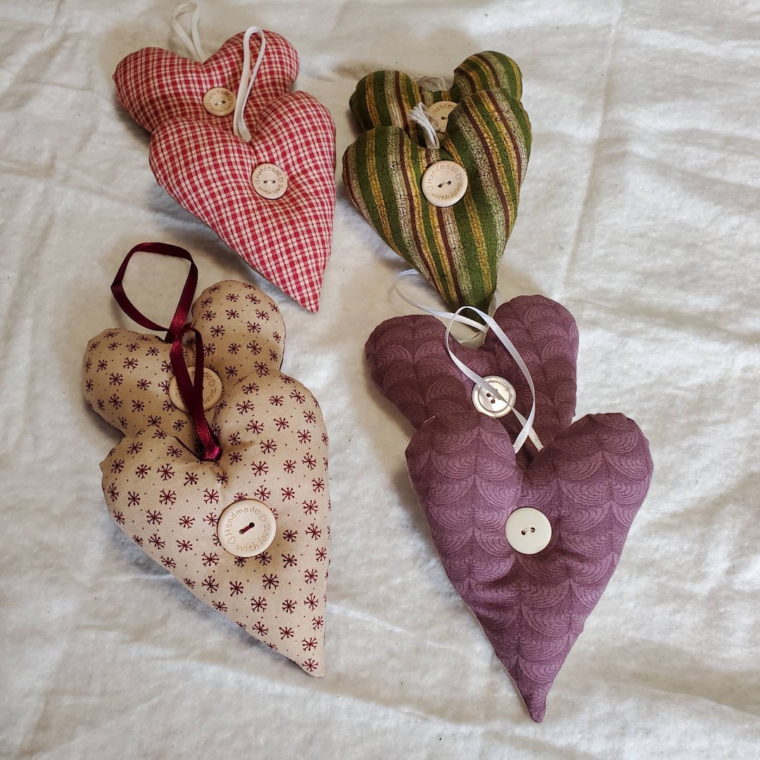 Stuffed Heart Ornaments - Etsy