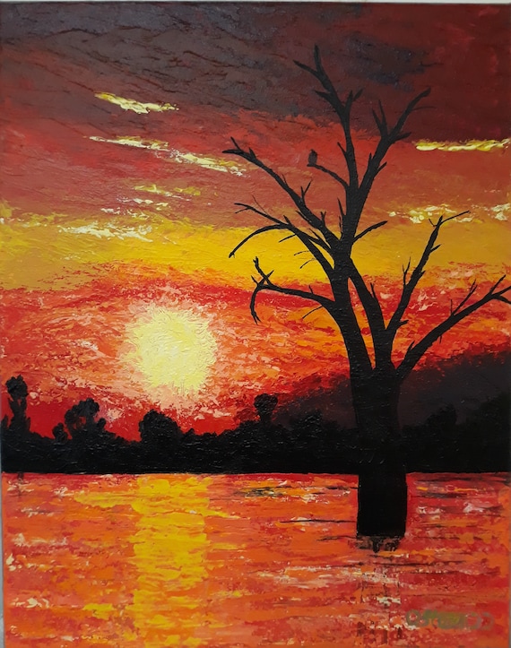 Easy Paintings Of Sunsets Over Water Sunsets On Water | Paintings In
