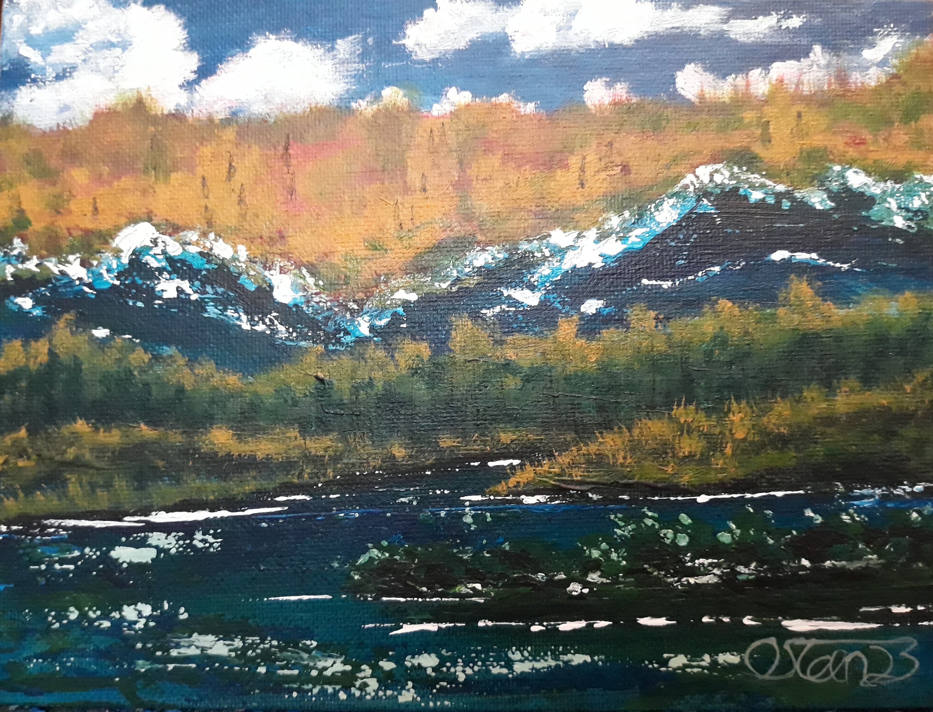 Mountain-river Colors Original Acrylic Painting - Etsy