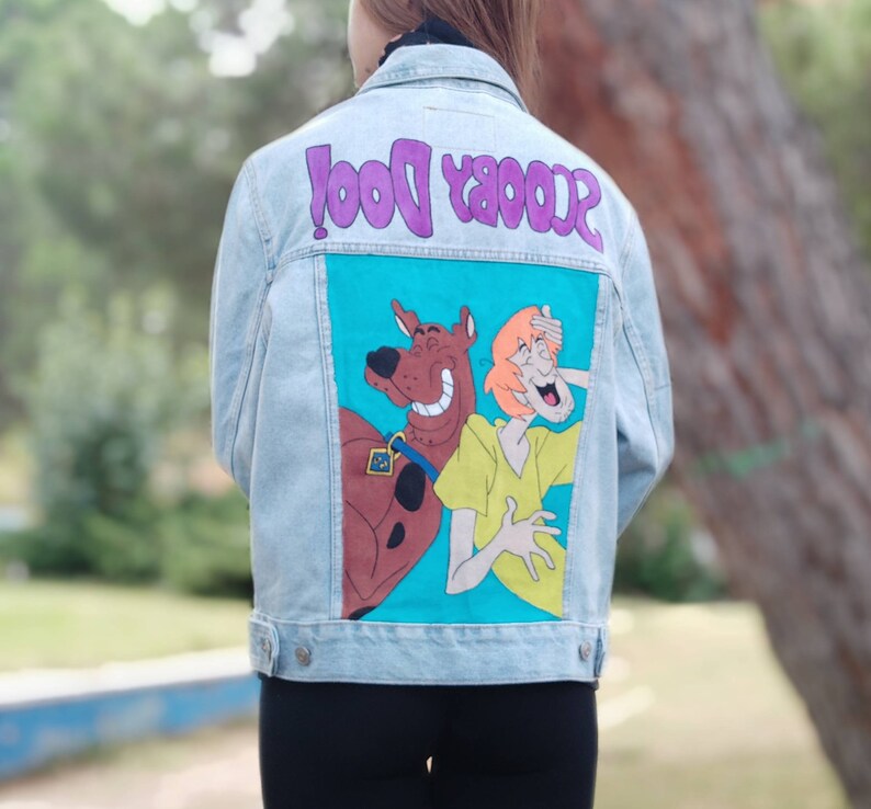 Hand Painted Scooby Doo Jacket. Custom Denim Jacket. - Etsy