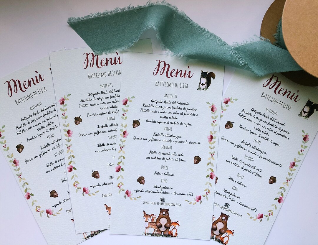 Menus, Tags and Placeholders for Baptism, Communion and Confirmation ...