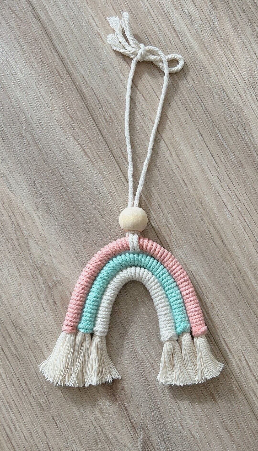 Mini Light Pink, Blue, and White Macrame Rainbow - Etsy