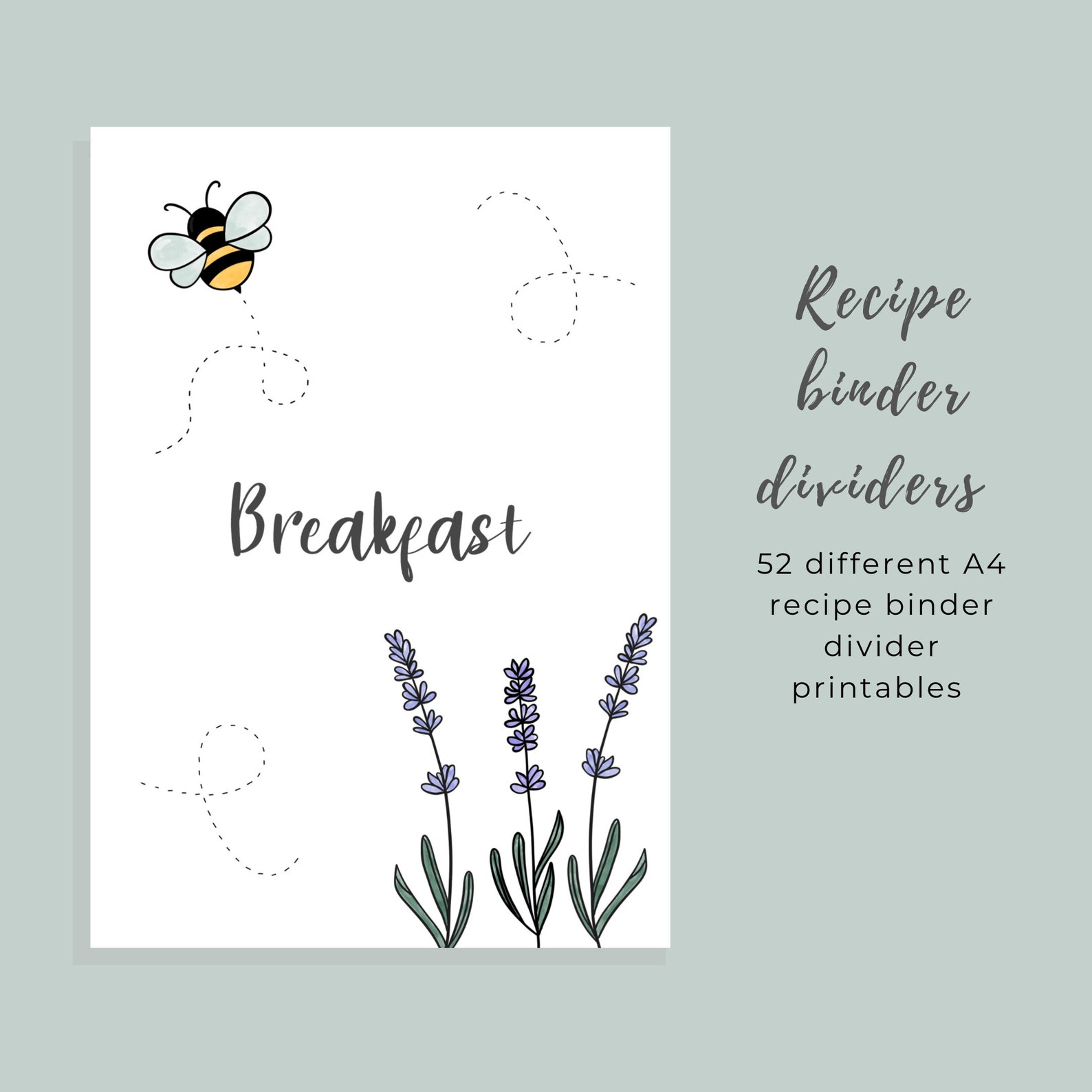 Printable A4 Recipe Cards and Dividers | Bee and Lavender Design ...