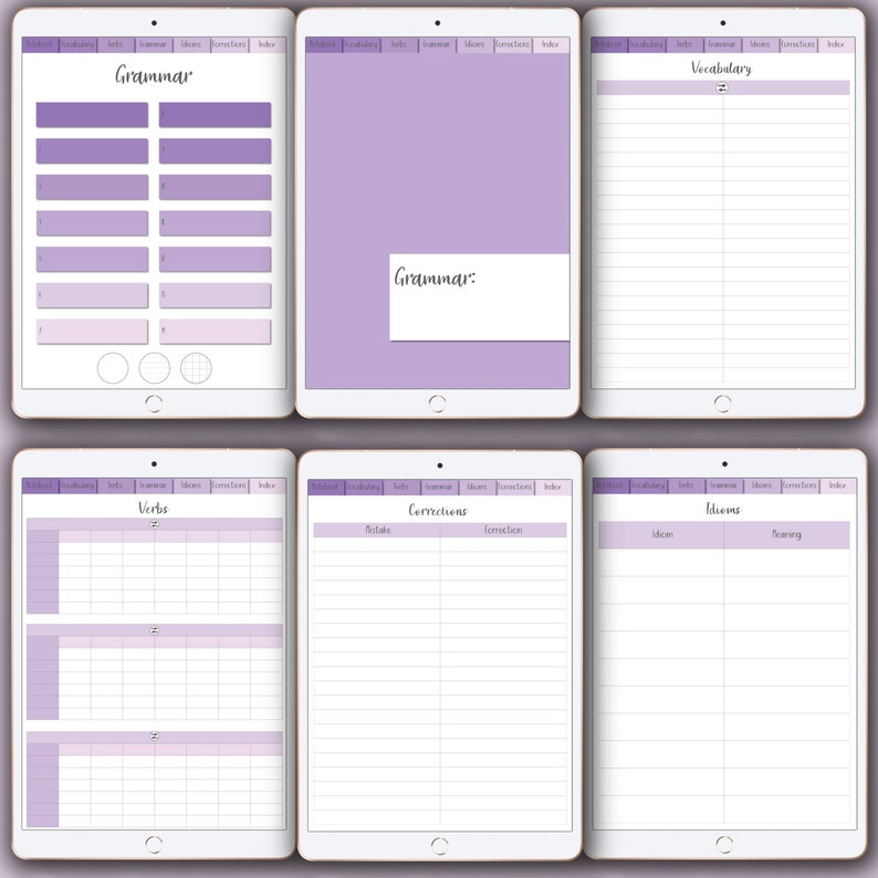 Digital Language Notebook for iPad - Goodnotes, Notability |digital ...