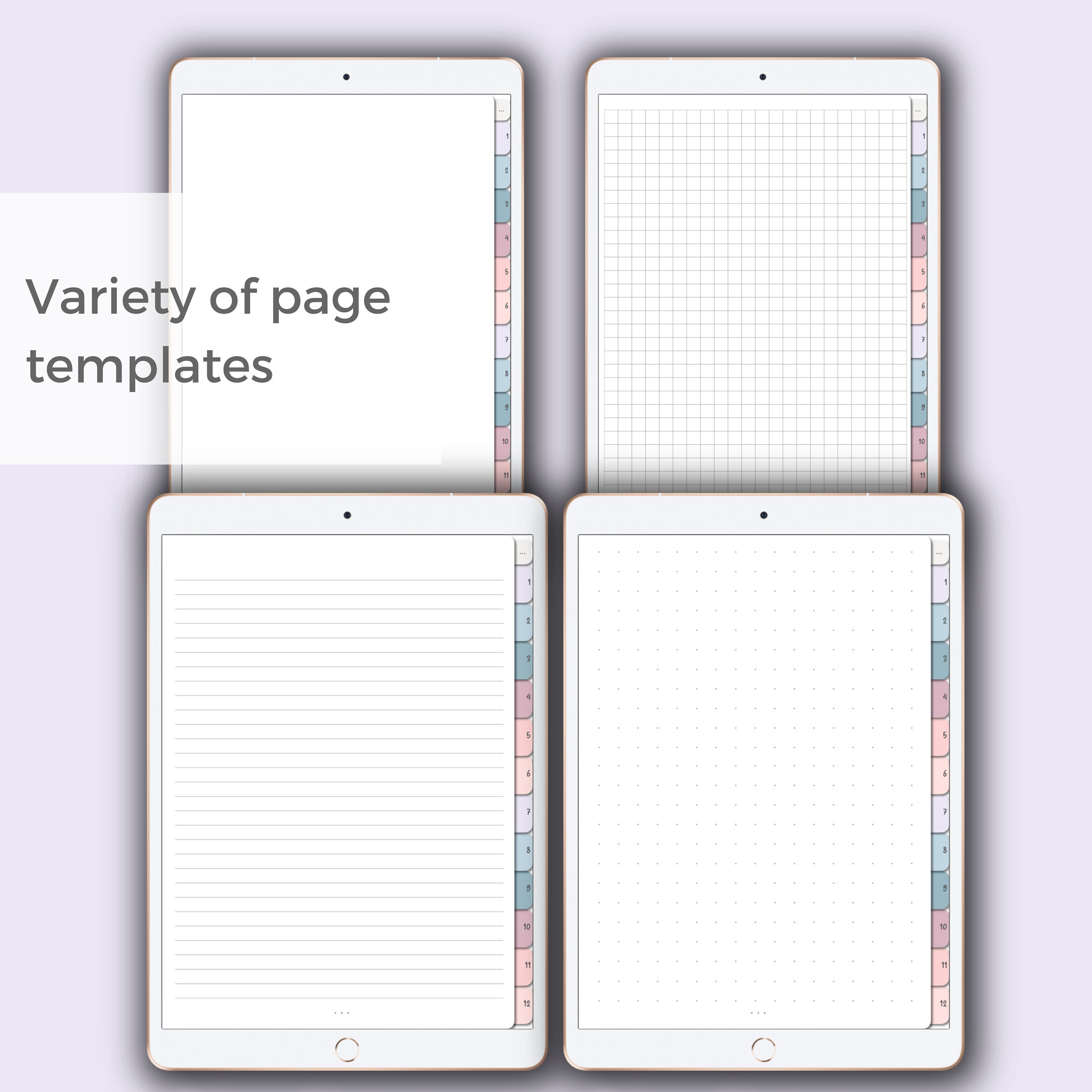 Pastel Digital Notebook for Goodnotes With Clickable Tabs - Etsy UK