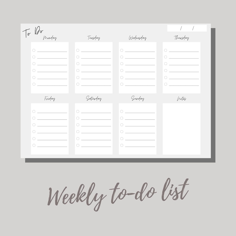 A4 Weekly to Do List Printable |landscape Printable to Do List |A4 ...