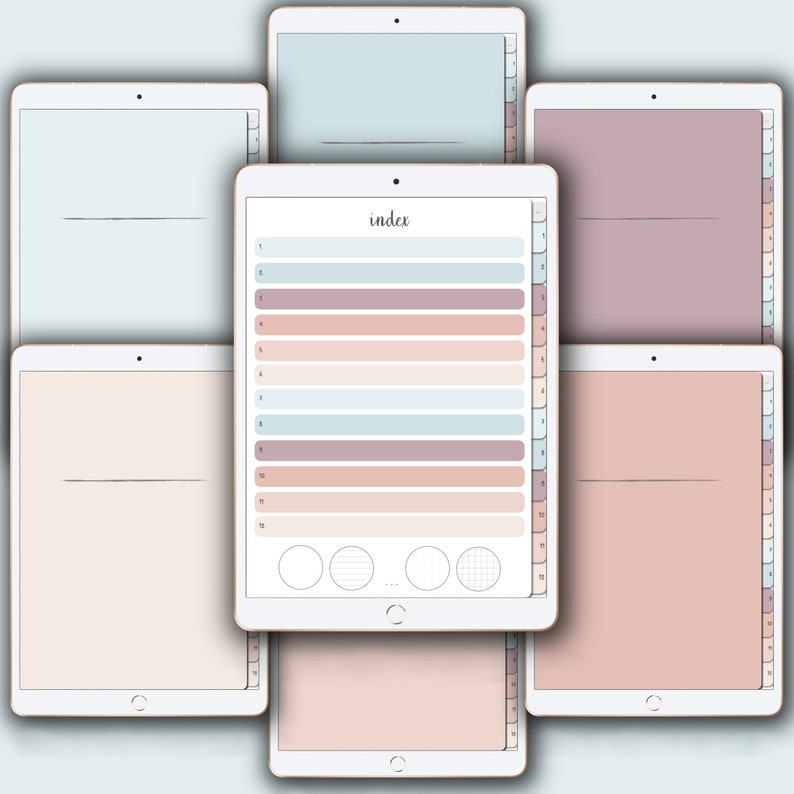 Digital Notebook for Goodnotes With Clickable Tabs, iPad Notebook With ...