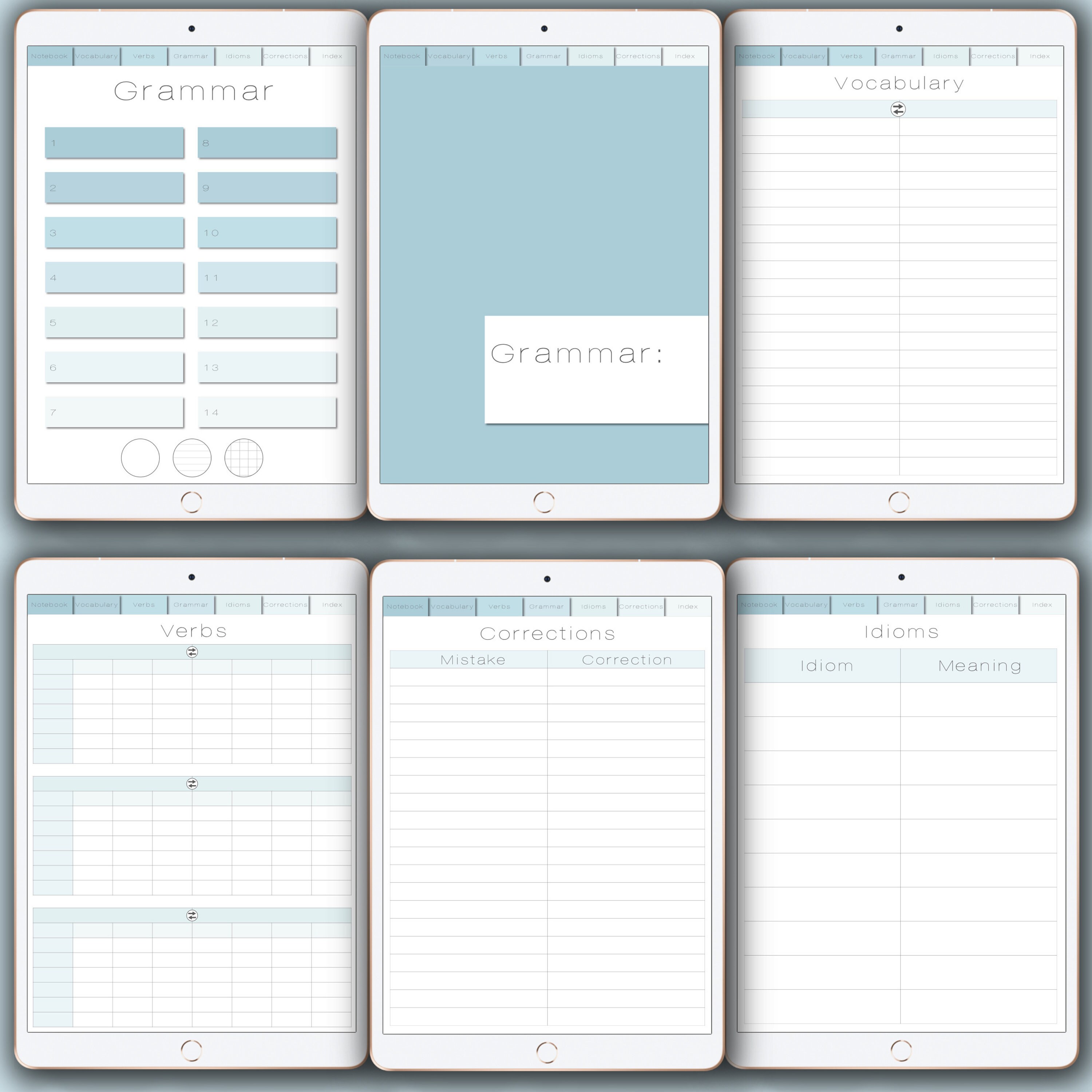 Digital Language Notebook for iPad Goodnotes, Notability Digital ...