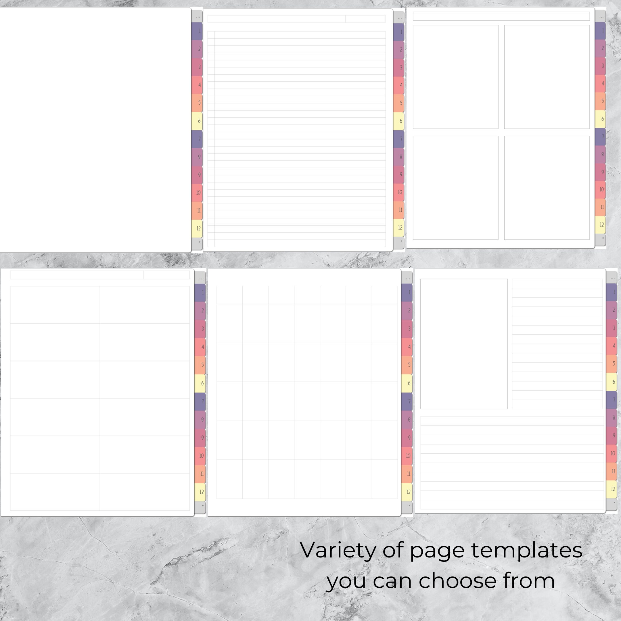 Colourful Digital Notebook for Goodnotes With Clickable Tabs, iPad ...