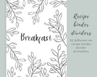 Printable A4 Recipe Book Dividers | Printable Recipe Dividers ...