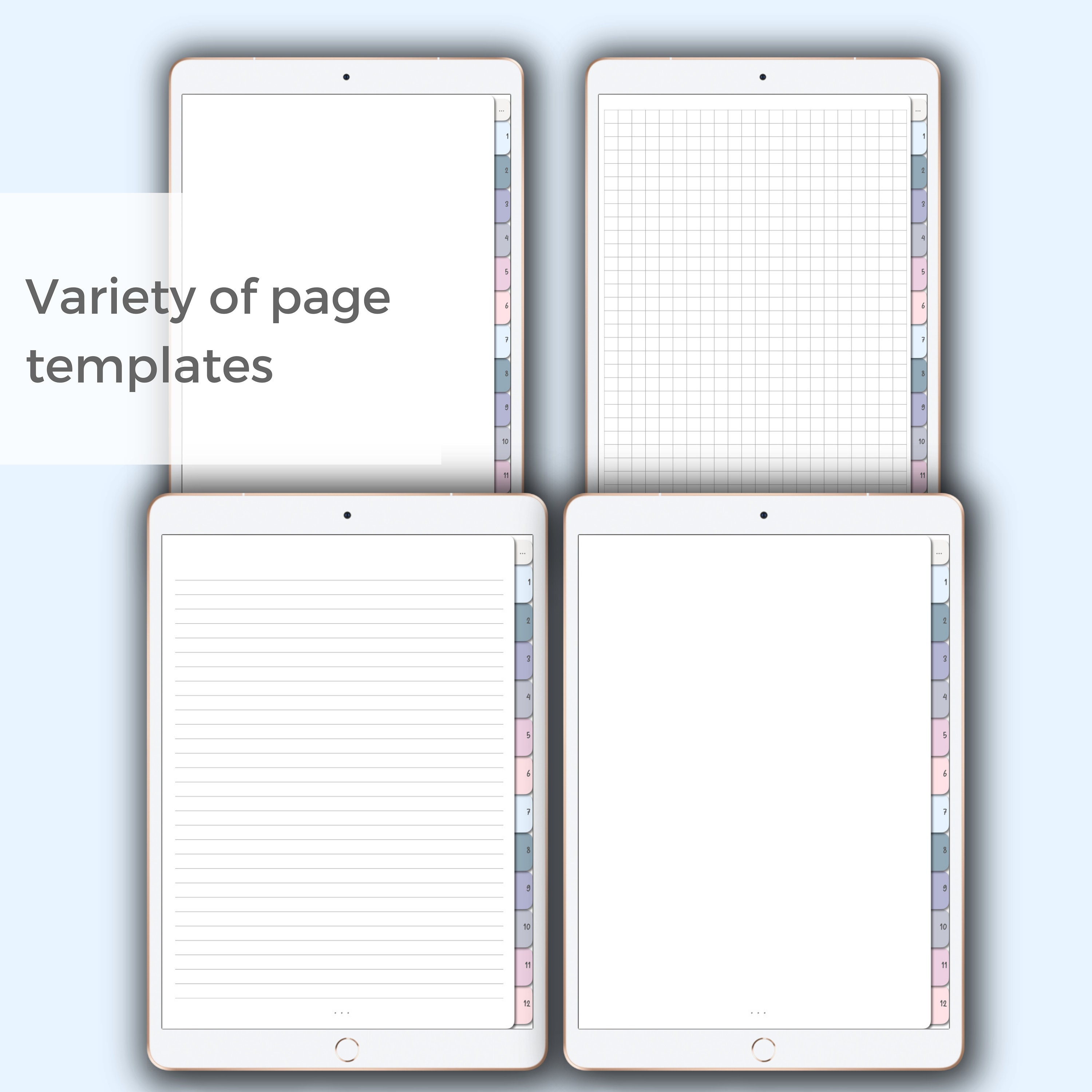 Pastel Digital Notebook for Goodnotes With Clickable Tabs, iPad ...