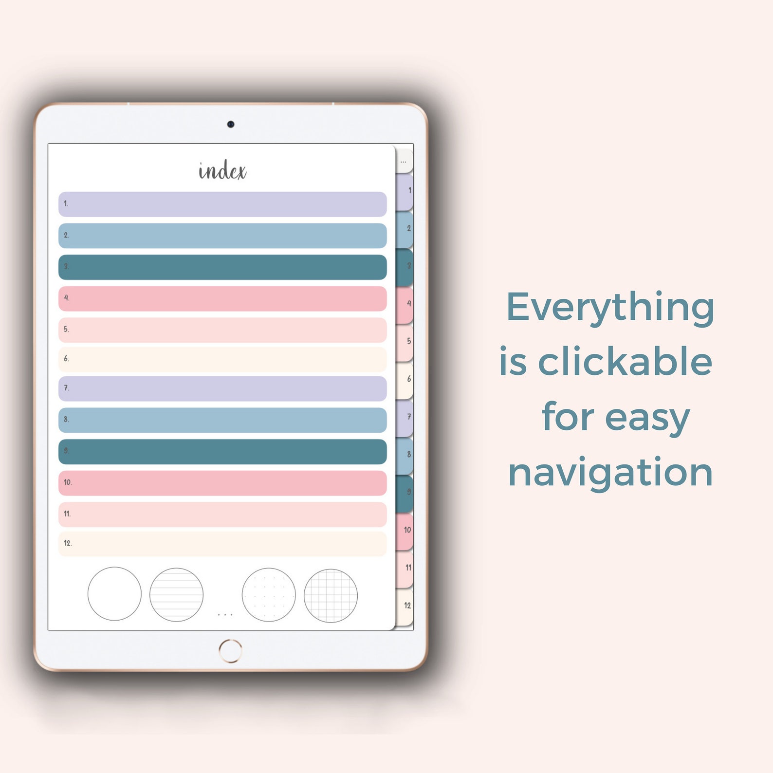 Digital Notebook for Goodnotes With Clickable Tabs, iPad Notebook With ...