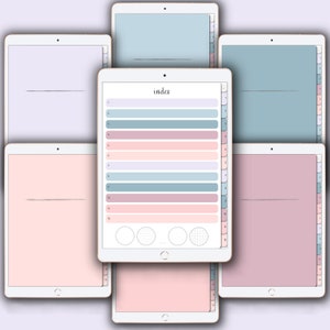 Pastel Digital Notebook for Goodnotes With Clickable Tabs - Etsy