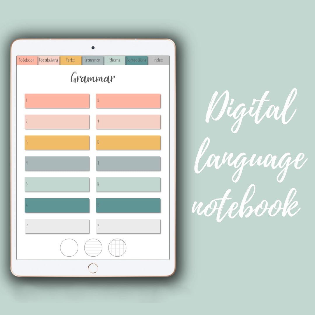 Digital Language Study Notebook for Goodnotes and Notability | Digital ...