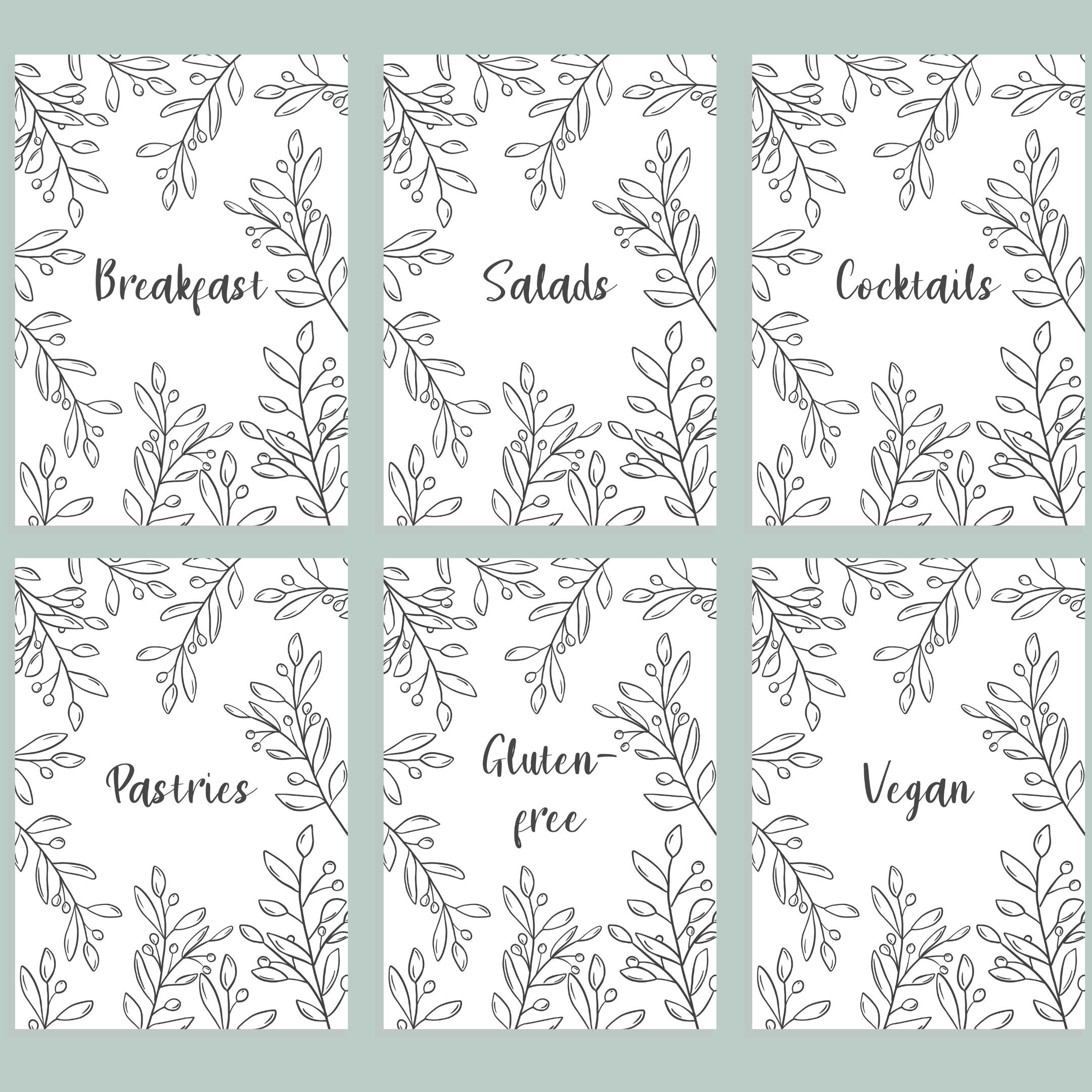 Printable A4 Recipe Cards and Recipe Book Dividers Printable Recipe ...