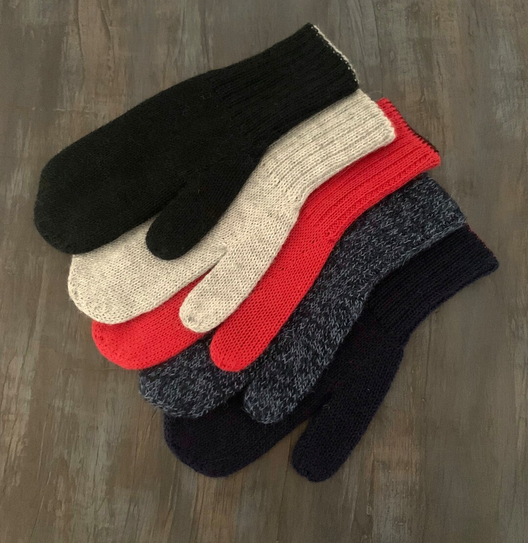 Alpaca Wool Reversible Mitten | Handknit Wool Mitten |unisex Wool ...