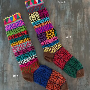 Peruvian Alpaca Size8 Wool Sock Hand Knit Wool Sock Adult Wool Knit ...