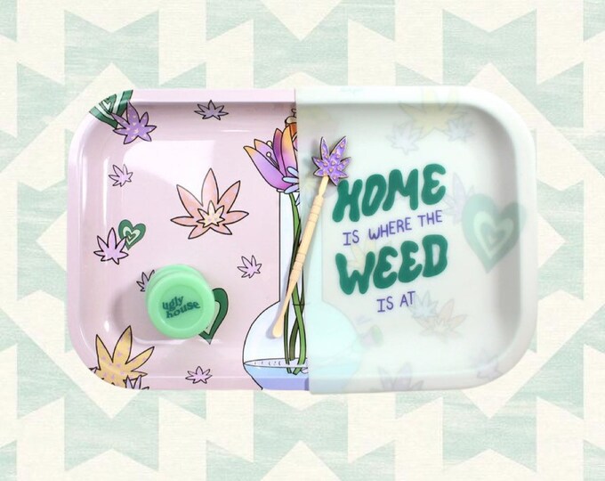 Home is Where Rolling Tray Kit Rolling Tray With Removable Silicone Mat ...