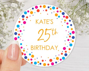 Personalised Birthday Party Favor Stickers - Etsy