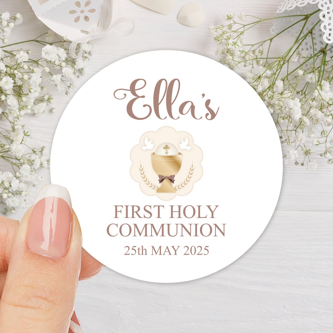 Personalised First Holy Communion Party Favor Stickers, Communion Party ...