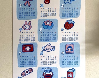 Riso Print Calendar - Etsy